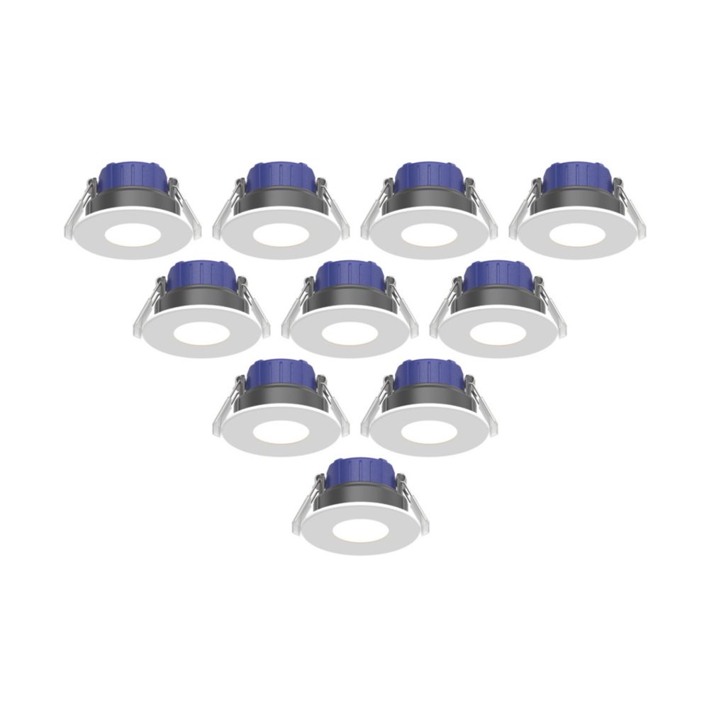 LAP Chaac Fixed Fire Rated LED Downlights White 5.5W 600lm 10 Pack ...