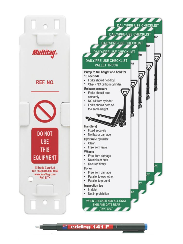 Scafftag Pallet Truck Tag Kit 7 Pieces - Screwfix