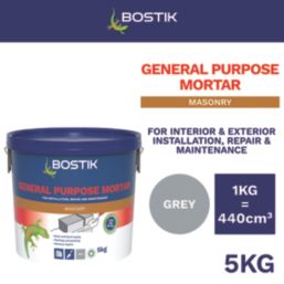 Bostik General Purpose Mortar Grey 5kg - Screwfix