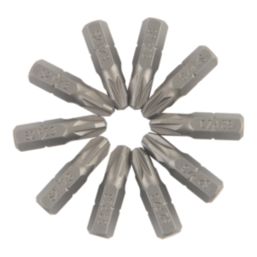 Titan 6.35mm 25mm Hex Shank PZ3 Screwdriver Bits 10 Pack - Screwfix