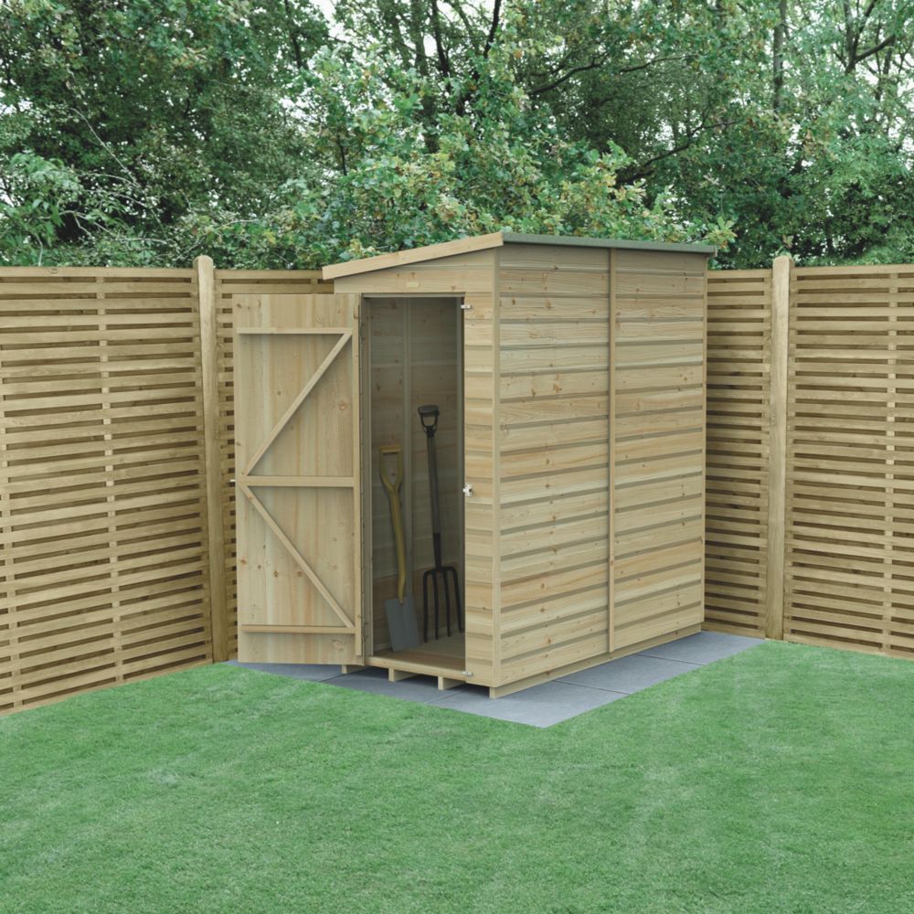 Forest Beckwood 3' x 6' (Nominal) Pent Shiplap Timber Shed - Screwfix