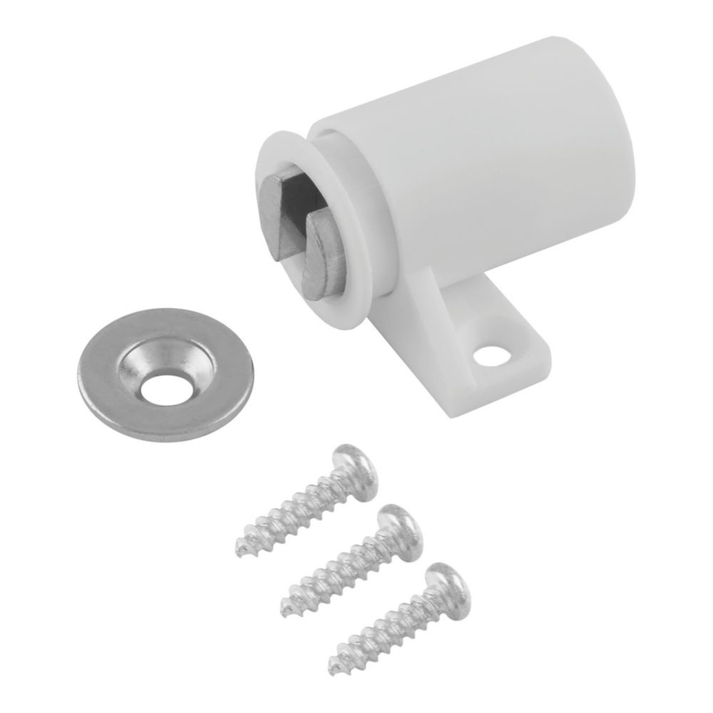 Essentials Round Magnetic Cabinet Catches White 16mm x 16mm 10 Pack ...