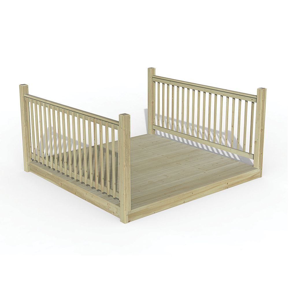 Forest Ultima Decking Kit with 2 x Balustrades 2.4m x 2.4m - Screwfix