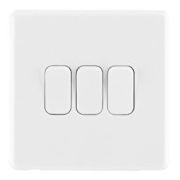 Arlec 10A 3-Gang 2-Way Light Switch White - Screwfix