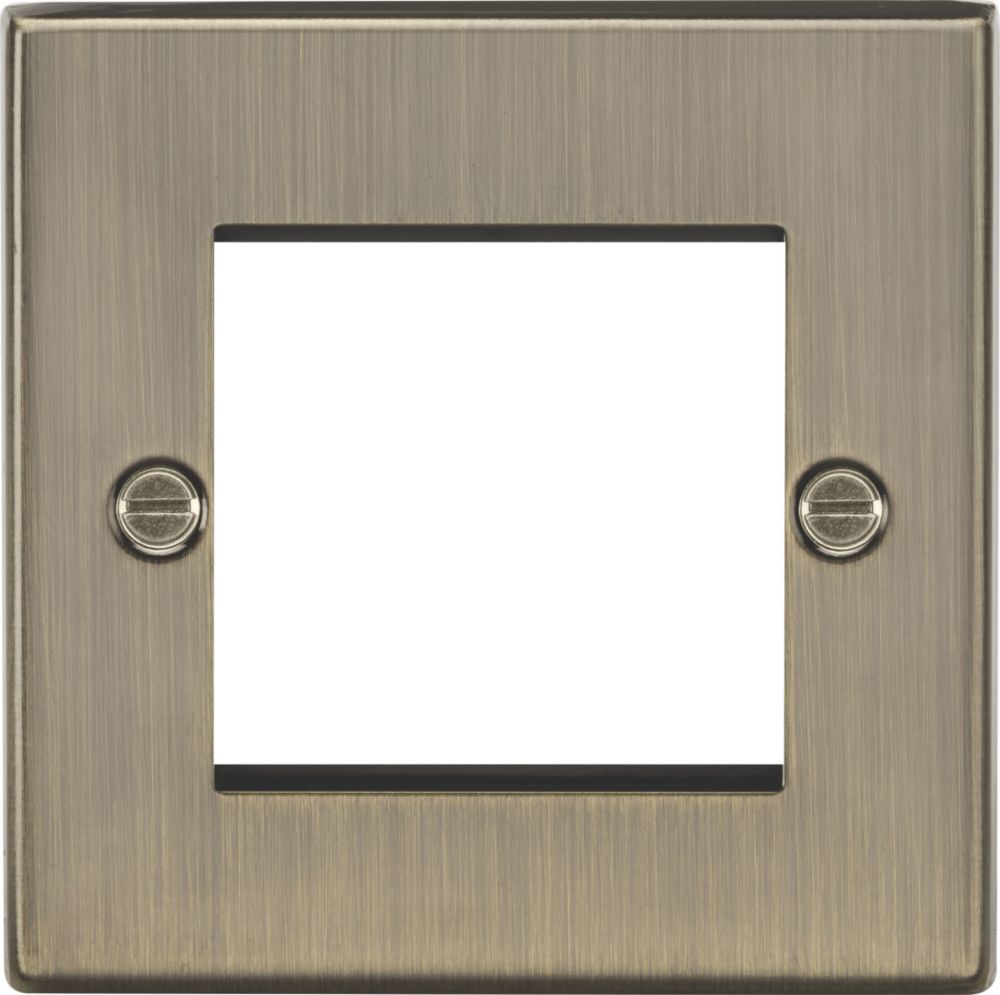 Knightsbridge Raised Square 2-Module Modular Faceplate Antique Brass ...