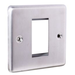 LAP 1-Module Modular Faceplate Brushed Stainless Steel - Screwfix