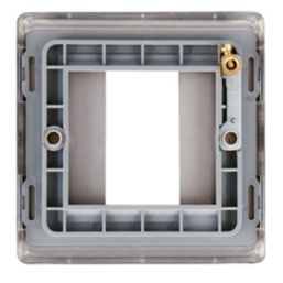 LAP 1-Module Modular Faceplate Brushed Stainless Steel - Screwfix
