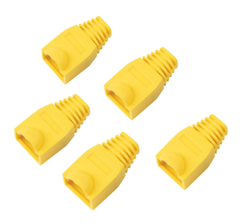 Labgear RJ45 PVC Boots 8mm Yellow 5 Pack - Screwfix