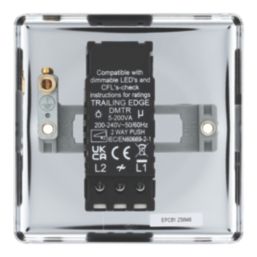 LAP 1-Gang 2-Way LED Dimmer Switch Polished Chrome with Colour-Matched ...