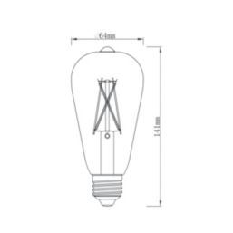 LAP Myko E27 ST64 LED Virtual Filament Smart Light Bulb 7.3W 806lm ...
