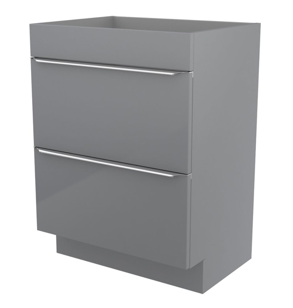 Imandra Freestanding Vanity Unit Gloss Grey 600mm x 450mm x 820mm ...