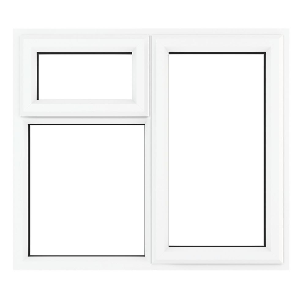 Crystal Right-Hand & Top Opening Clear Triple-Glazed Casement White ...