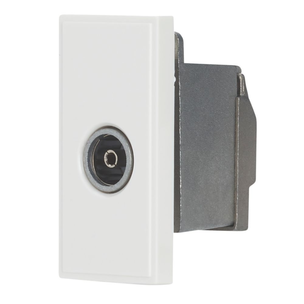 Contactum Media Modular Female Coaxial TV Socket White - Screwfix