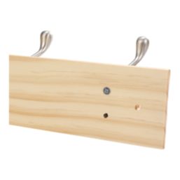 Essentials 6-Hook Rail Pine 685mm x 95mm - Screwfix