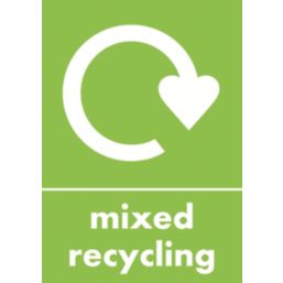 Essentials Mixed Recycling Sign 297mm x 210mm - Screwfix