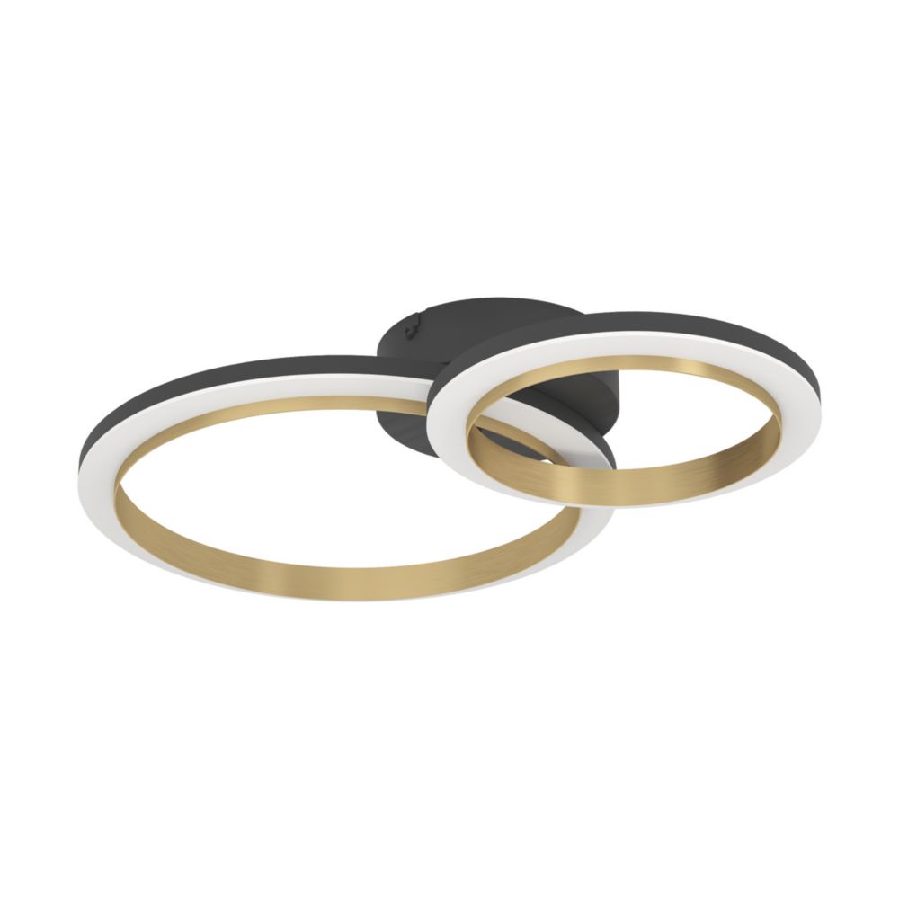 Eglo Calliera LED Ceiling Light Black / Brass 12W 1500lm - Screwfix