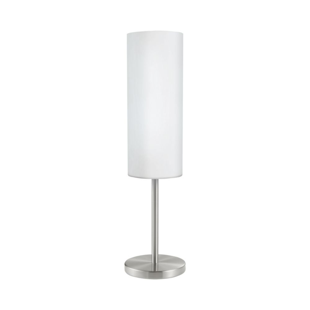 Eglo Troy 3 Table Lamp Satin Nickel/White - Screwfix