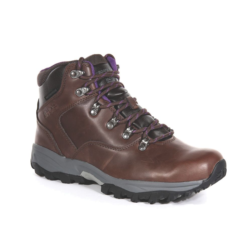 Regatta Bainsford Size 7 Womens Chestnut/Alpine Purple Waterproof Non ...