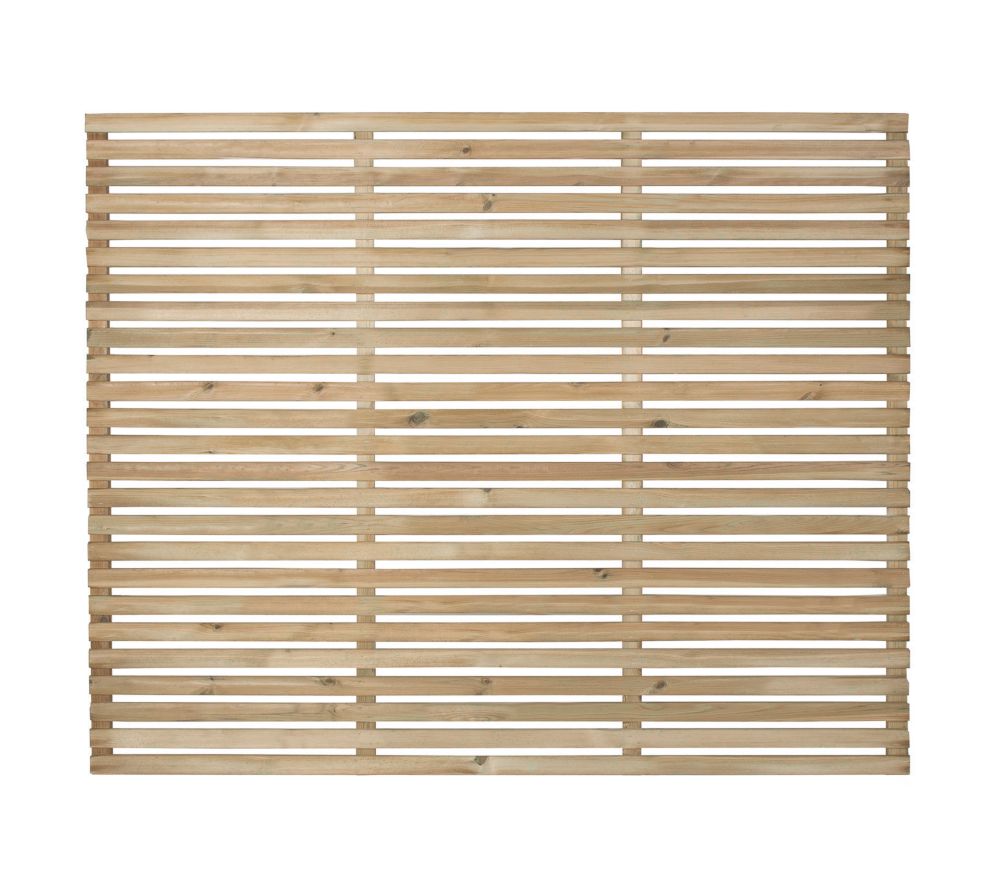 Forest Single-Slatted Fence Panels Natural Timber 6' x 5' Pack of 5 ...