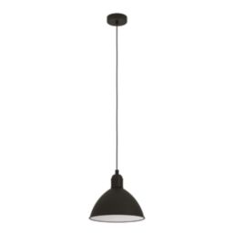 Eglo Priddy 305mm Single Pendant Light Black/White - Screwfix