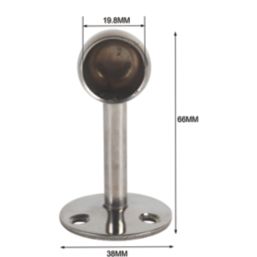 Essentials Round Rail End Brackets Polished Stainless Steel 19mm 2 Pack ...