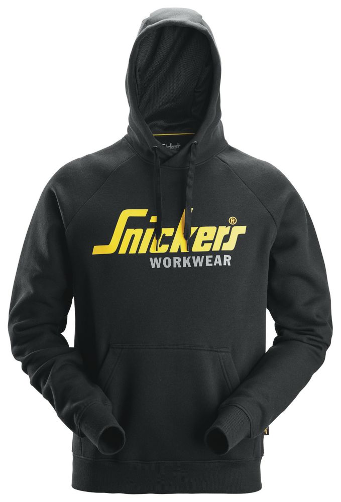 Snickers 2899 - Classic Logo Hoodie Black Large 43" Chest - Screwfix