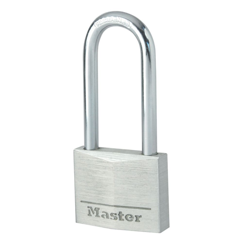 Master Lock 9140EURDLH Weatherproof Long Shackle Padlock Aluminium 40mm ...