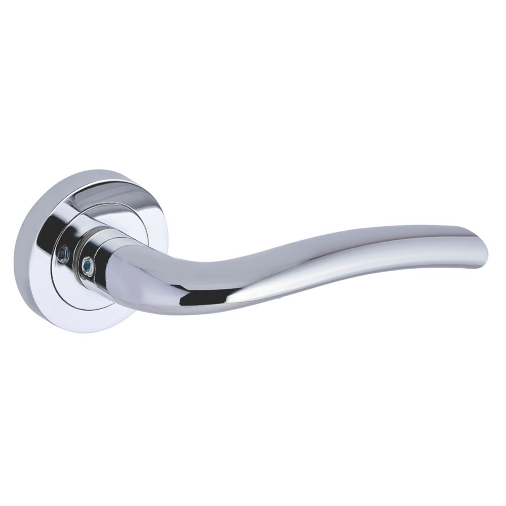 Smith & Locke Corfe Fire Rated Lever on Rose Door Handles Pair Polished ...