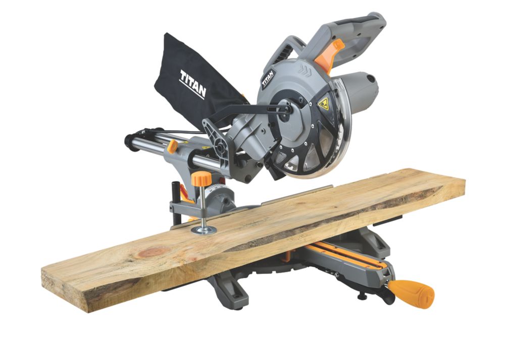 Refurb Titan TTB794MSW 210mm Electric Single Bevel Sliding Mitre Saw 240V