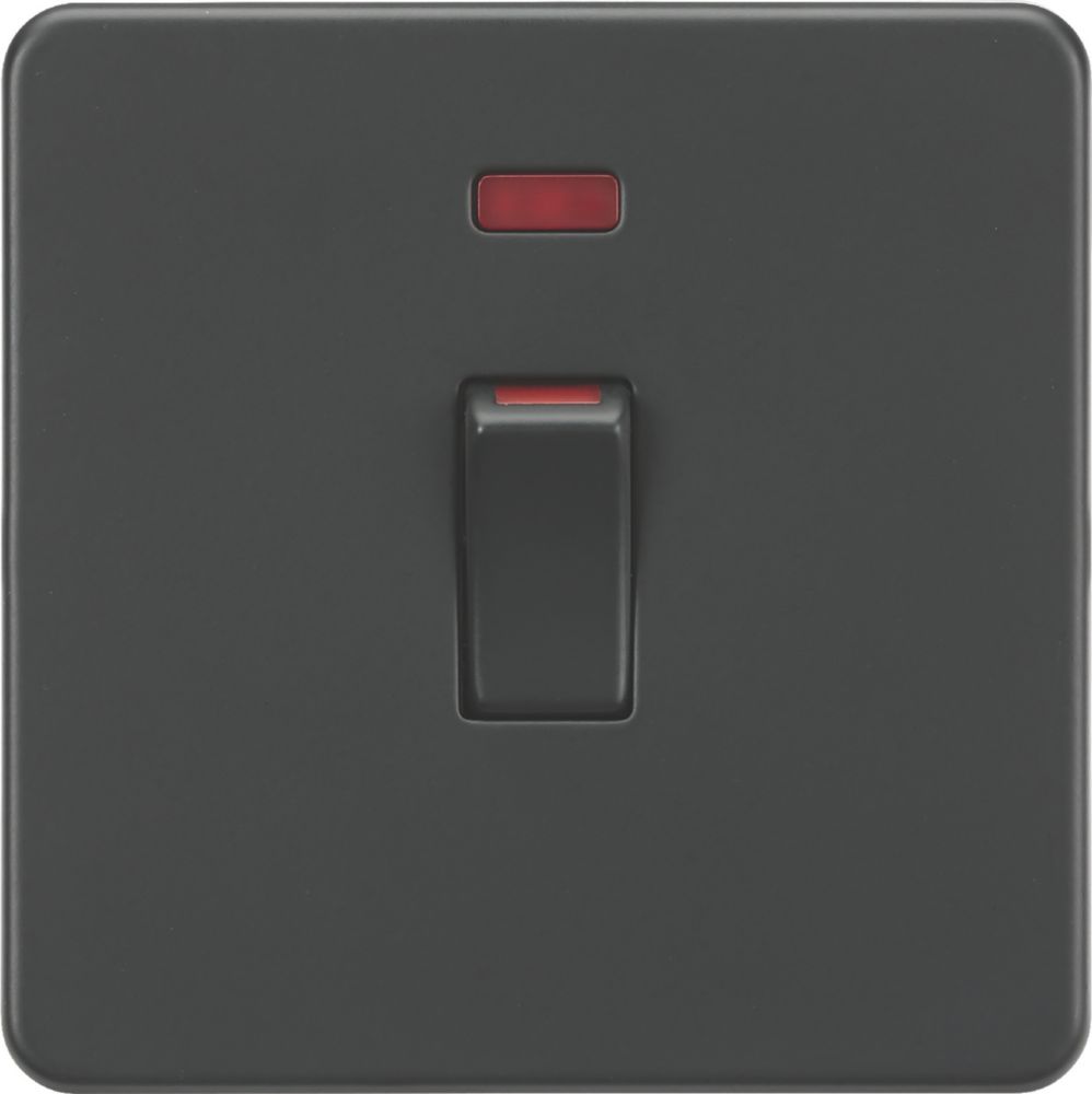 Knightsbridge 45A 1-Gang DP Control Switch Anthracite with LED - Screwfix