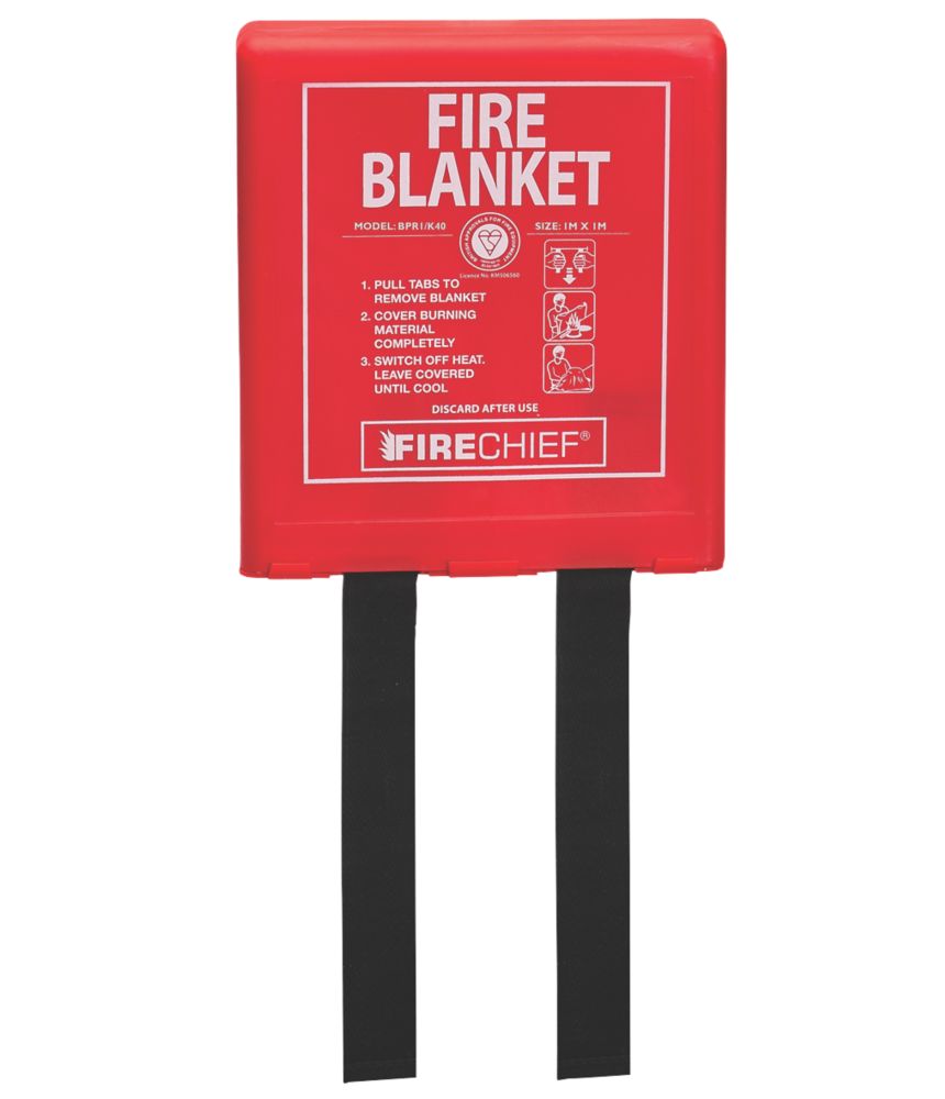 Firechief Fire Blanket with Rigid Case 1m x 1m - Screwfix