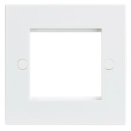 Knightsbridge Raised Square 2-Module Modular Faceplate White - Screwfix
