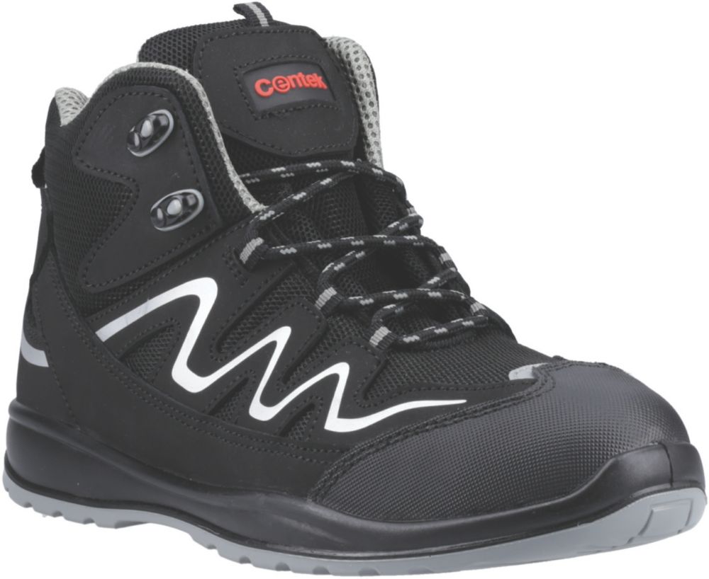 Centek FS310 Size 4 Black Water-Resistant Steel Toe Cap Safety Boots ...