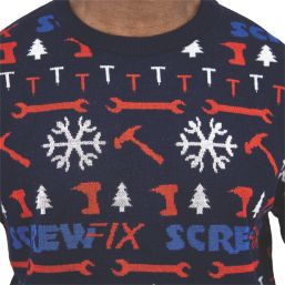 Site Screwfix Christmas Jumper Blue 2X Large 51" Chest - Screwfix