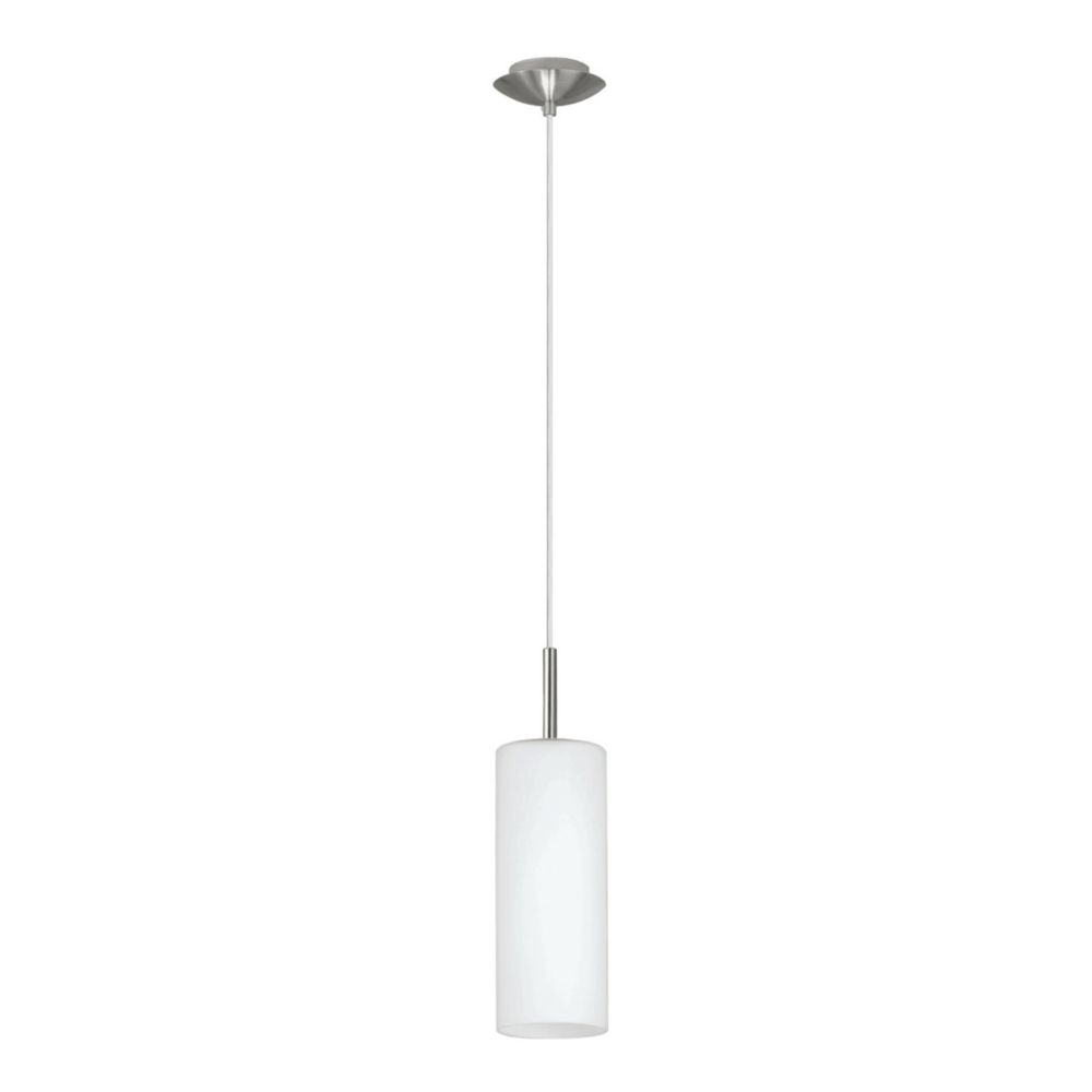 Eglo Troy 3 Pendant Light Satin Nickel/White - Screwfix