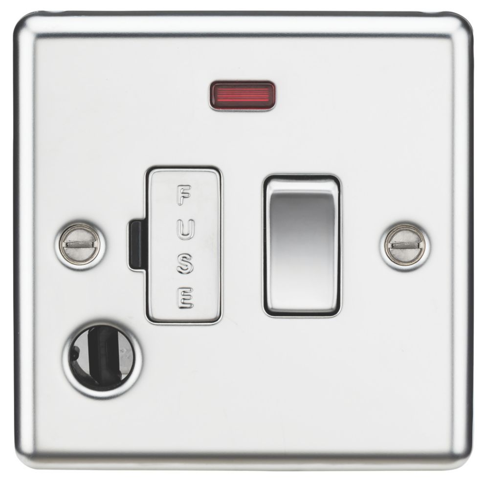 Knightsbridge 13A Switched Fused Spur & Flex Outlet with LED Polished ... Knightsbridge 13A Switched Fused Spur & Flex Outlet with LED Polished ...