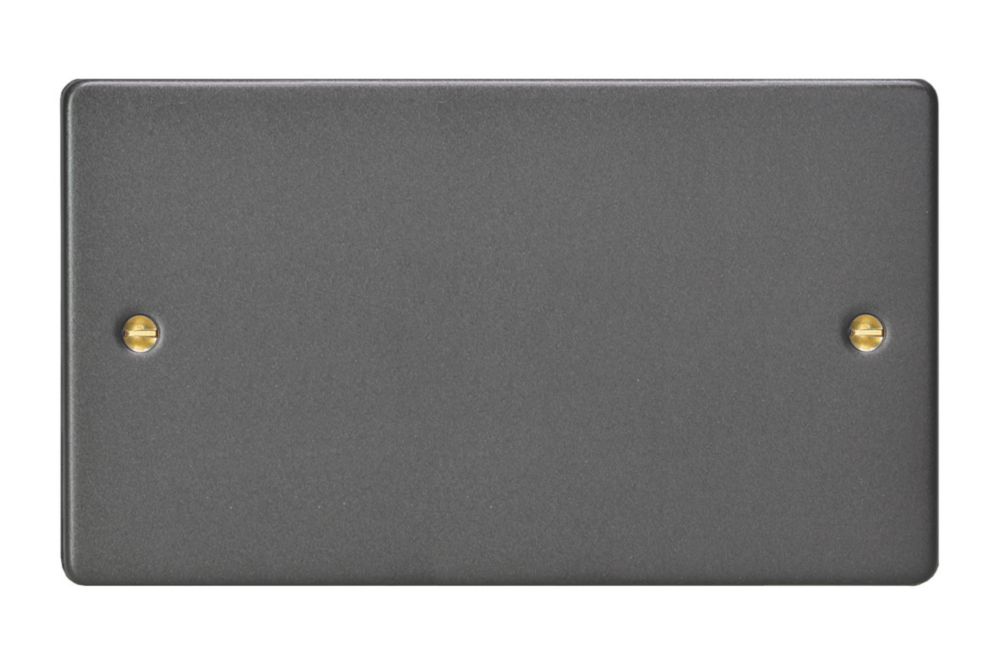 Varilight 2-Gang Blanking Plate Graphite Grey - Screwfix