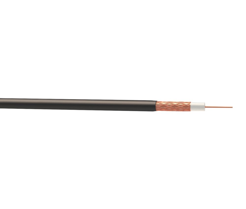 Nexans NX100 Black 1-Core Round Coaxial Cable 50m Drum - Screwfix