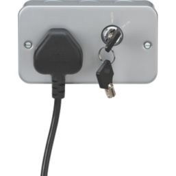 Knightsbridge 13A 1-Gang DP Switched Metal Clad Lockable Socket with ...