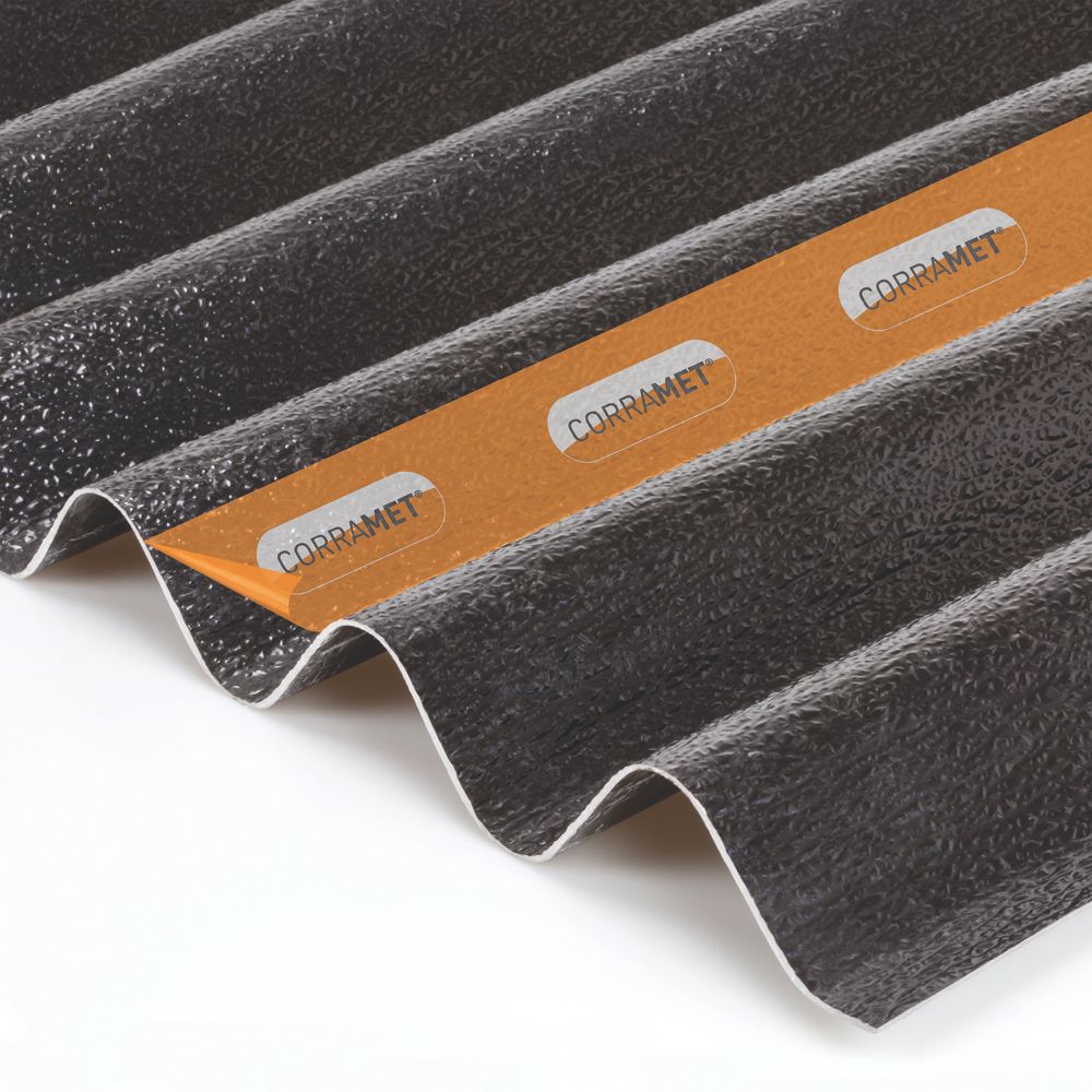 Corramet COR806BL Corrugated Roofing Sheet Black 3000mm x 950mm - Screwfix