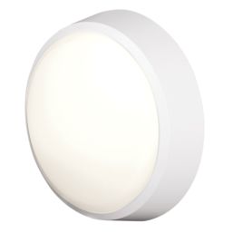 4lite Pylus Outdoor Round LED Bulkhead White 12W 1100lm - Screwfix