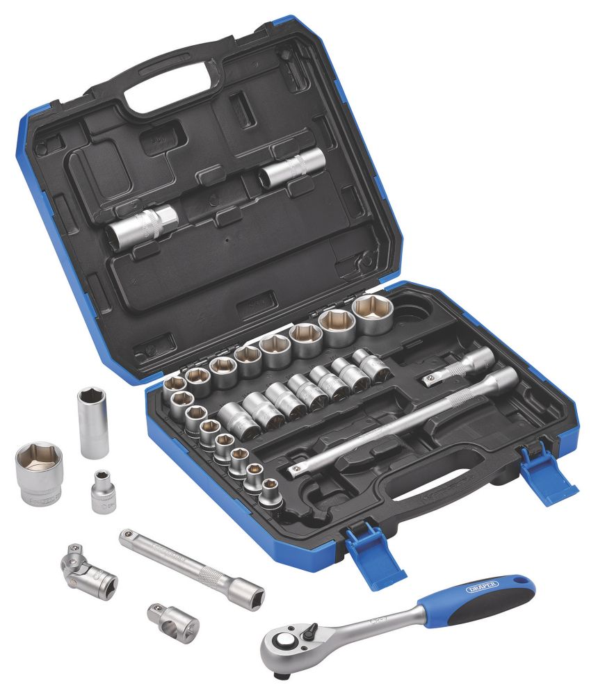 Draper MM/AF 1/2" Drive Socket Set 33 Pieces - Screwfix
