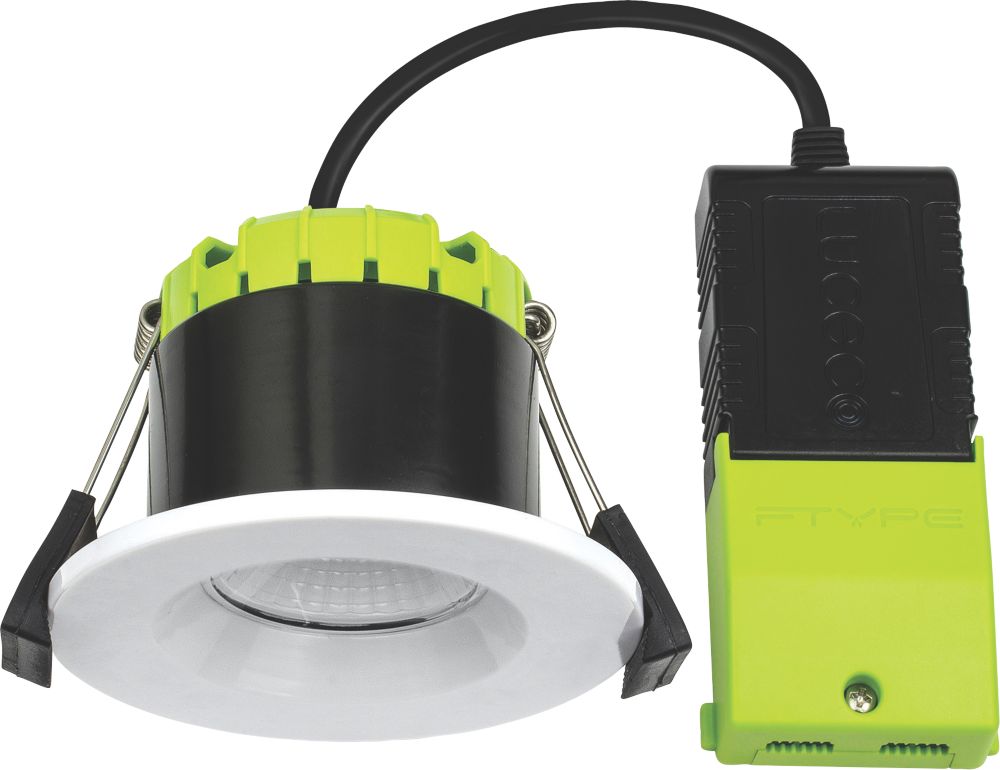Luceco FType Compact Regressed Fixed Fire Rated LED Downlight White 4W ...