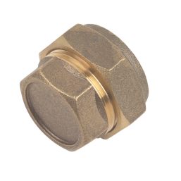 Flomasta Brass Compression Stop Ends 22mm 2 Pack - Screwfix