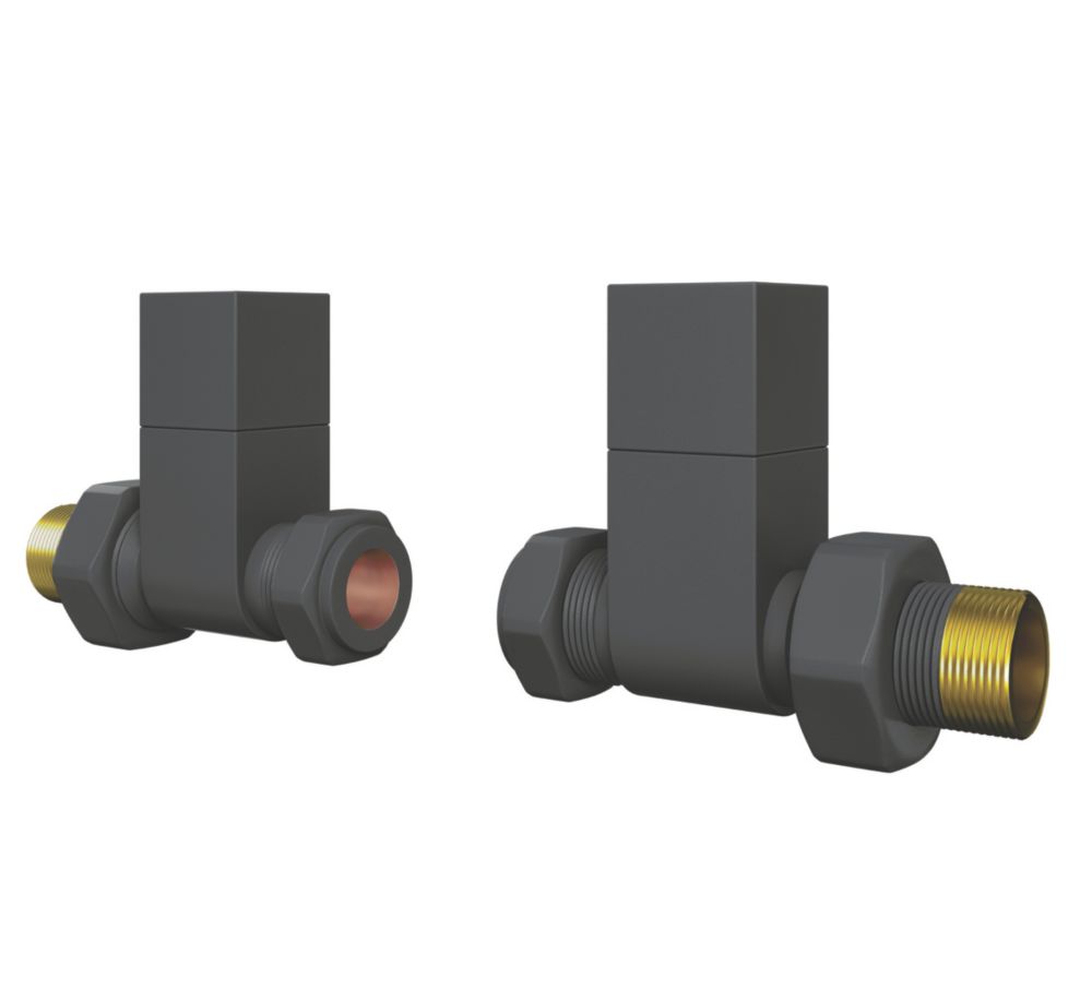 ETAL Swelt 15mm x 1/2" Anthracite Straight Designer Manual Radiator ...