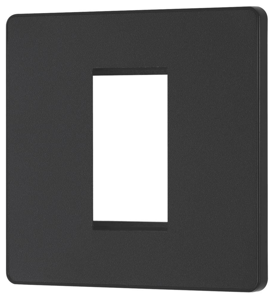 British General Evolve 1-Module Modular Faceplate Matt Black - Screwfix
