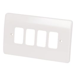 MK Grid Plus 4-Module Grid Faceplate White - Screwfix
