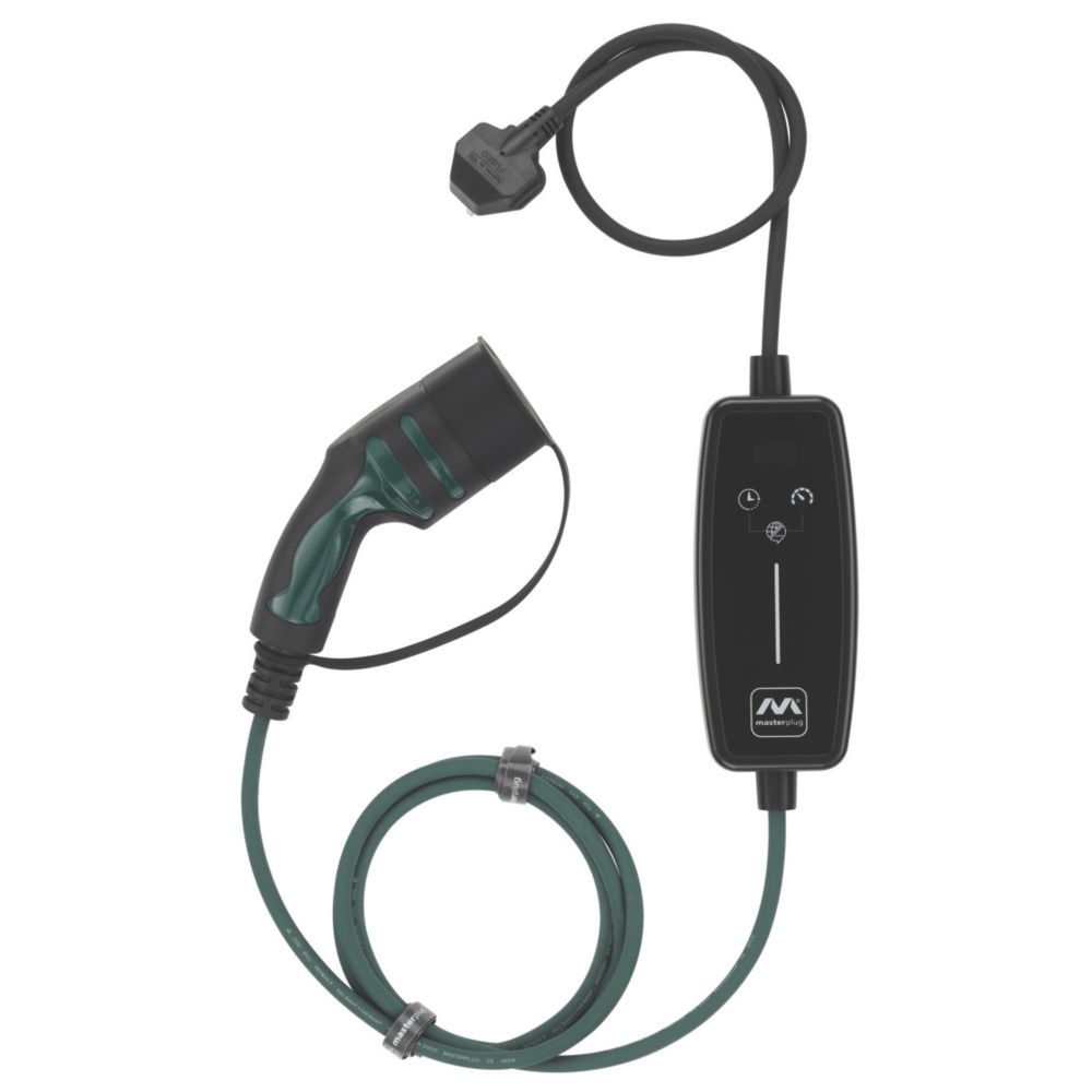 Masterplug 10A 2.3kW Mode 2 UK 3-Pin Plug Portable EV Charger 3m - Screwfix