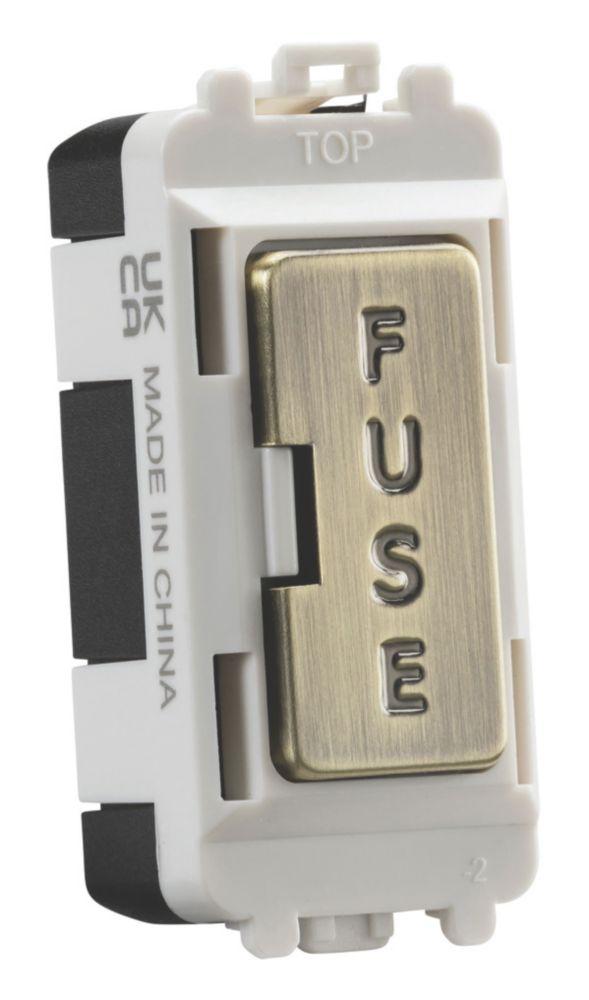 Knightsbridge 13A Grid Fused Spur Antique Brass - Screwfix
