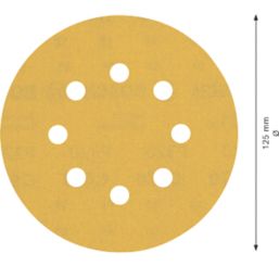 Bosch Expert C470 320 Grit 8-Hole Punched Wood Sanding Discs 125mm 50 ...